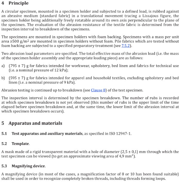 ISO 12947-2 Dtermination of specimen breakdown - Anytester (Hefei) Co. Ltd