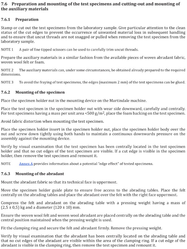 ISO 12947-2 Dtermination of specimen breakdown - Anytester (Hefei) Co. Ltd
