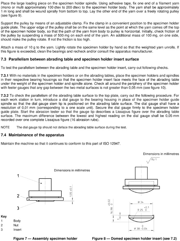 ISO12947 Determination of the abrasion resistance of fabrics by the ...